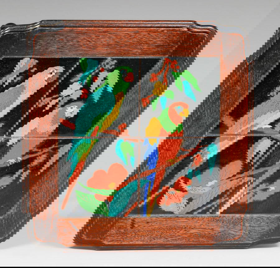 Taylor Tile Co - Los Angeles Double Parrot Tile-top Table C1920s Auction