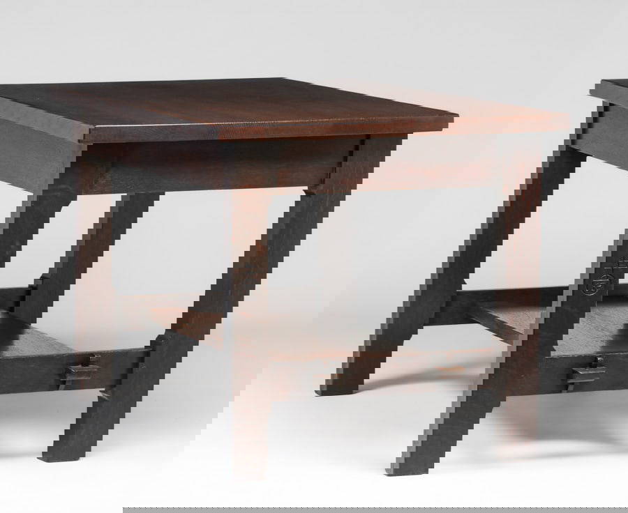 Roycroft #072 Massive Oak Library Table C1910 Auction