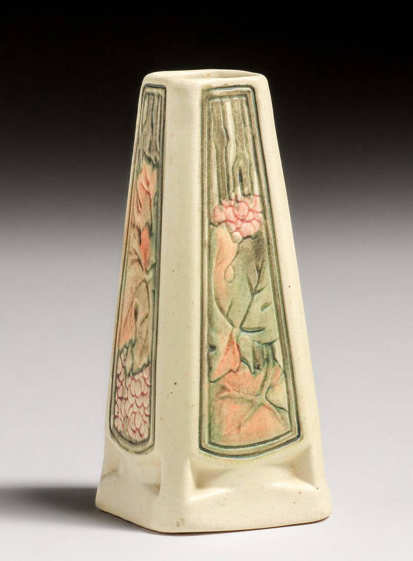 Weller Roma Four-panel Tapered Vase C1920s Auction