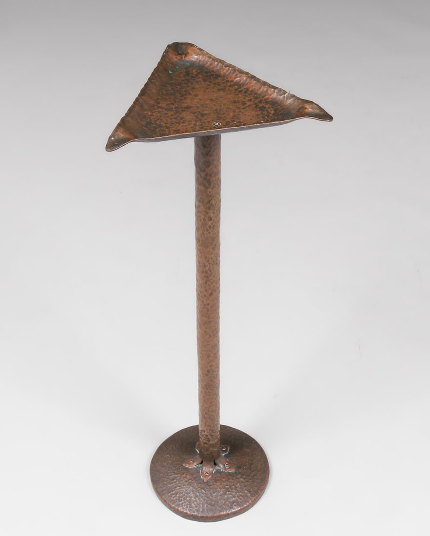 Frederick Fifield (1874-1956) Hammered Copper Triangular Stand C1930s ...