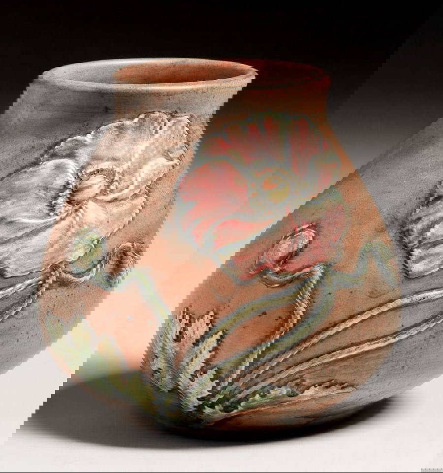 Weller Poppy Vase C1910 Auction