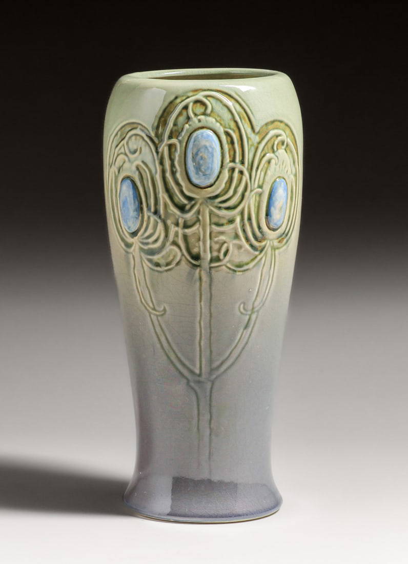 Weller Jewel Pottery Art Nouveau Vase C1910 Auction