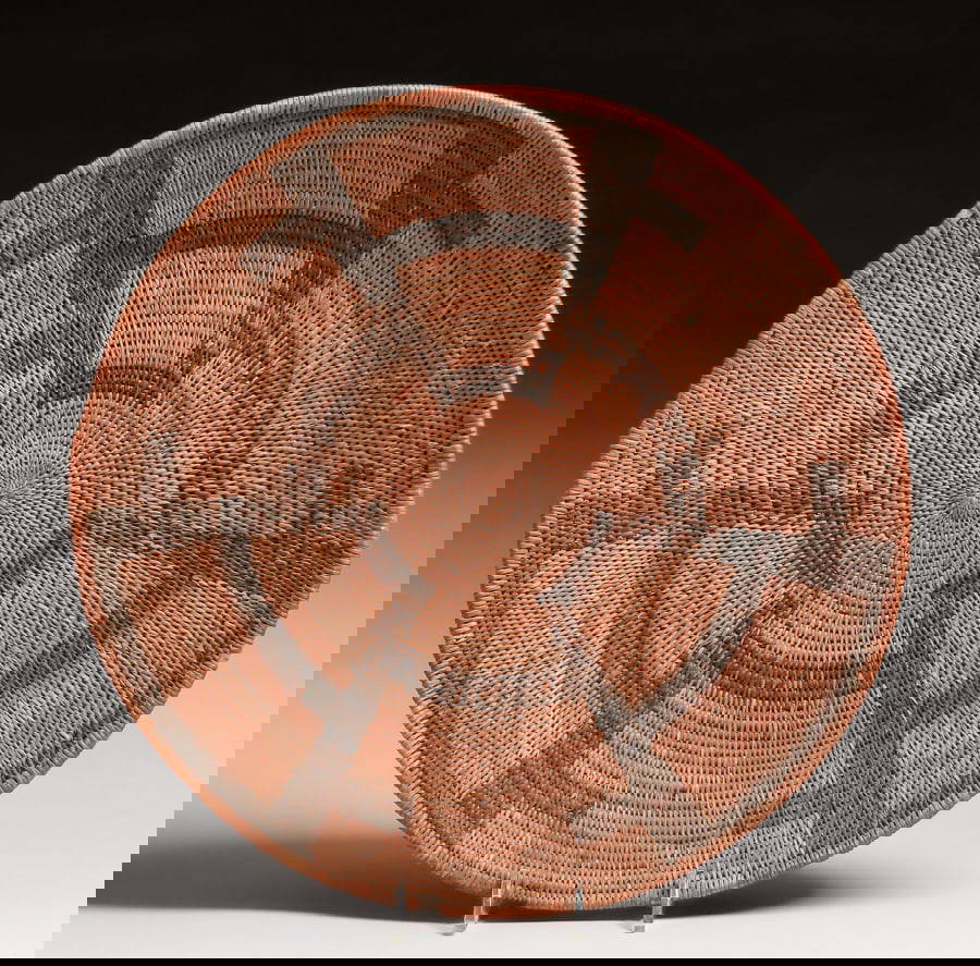 Native American Basket Tray - Pomo Tribe C1900s Auction