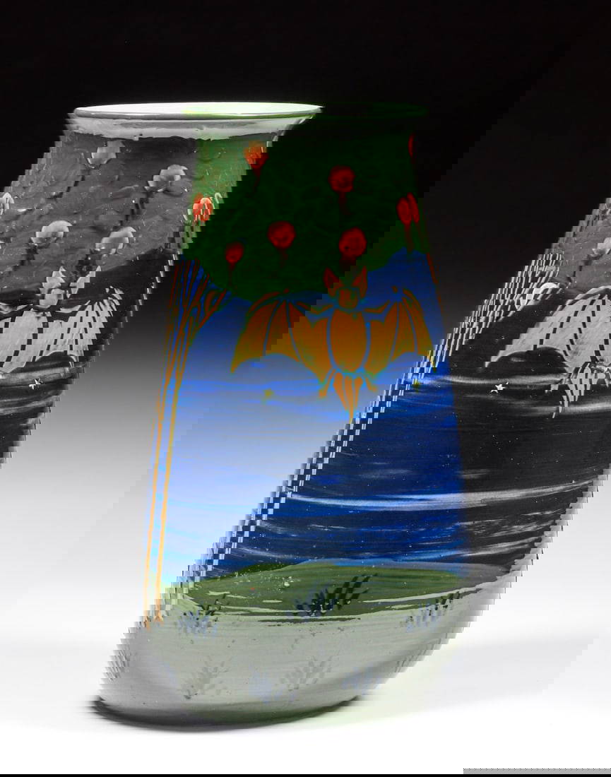 Frederick Hurten Rhead Wardle & Co Crescent Moon & Bat Vase C1900 - Jun ...