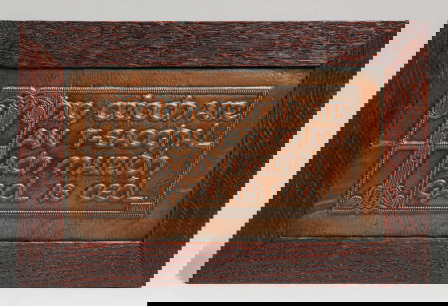 Scottish Arts & Crafts Hammered Copper Frame Motto C1905 Auction