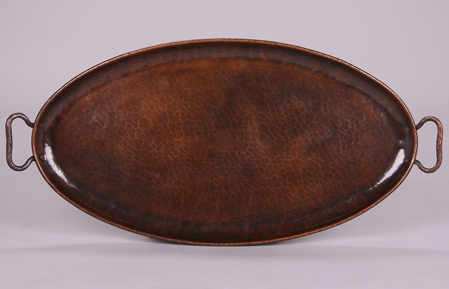 Gustav Stickley Hammered Copper Oval Tray - Jul 31, 2016 | California ...