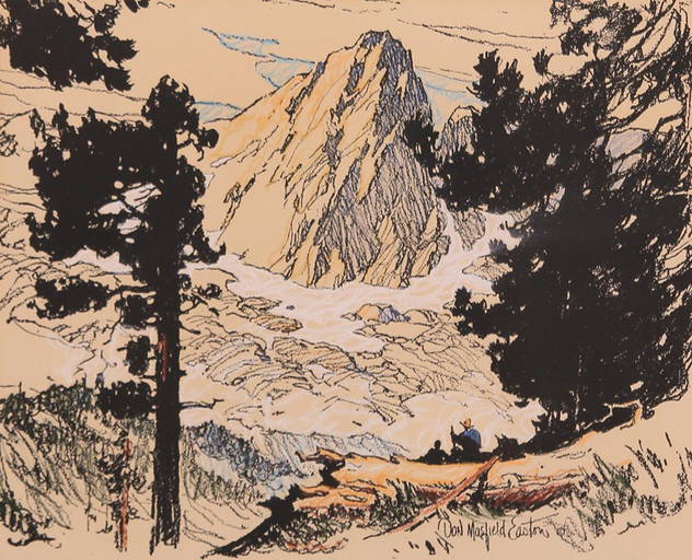 Donald Easton Hand Colored Litho Of Sierras