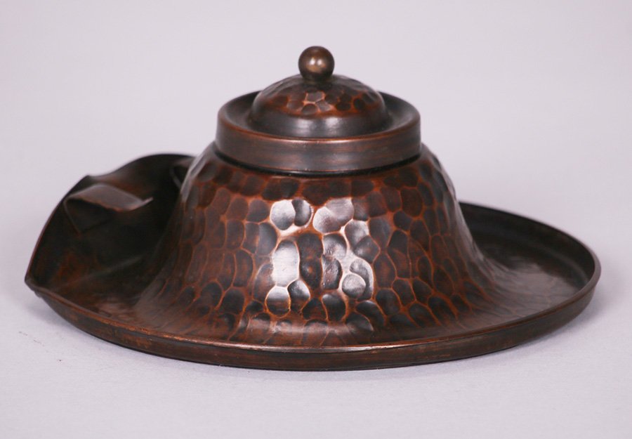 Craftsman Studios Hammered Copper Inkwell