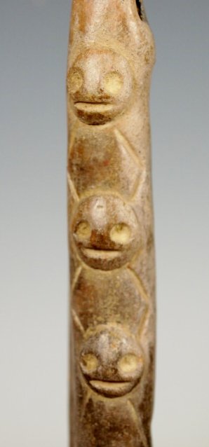 Colima double chamber human effigy flute