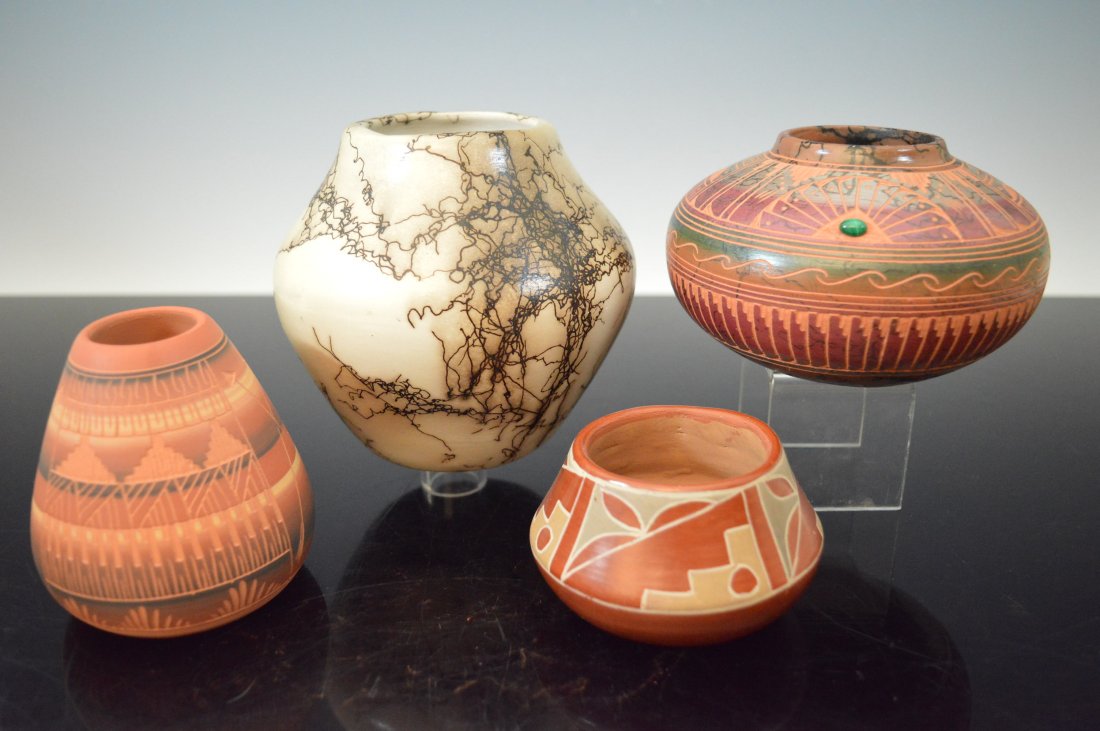 Four Assorted Native American Pottery Bowls