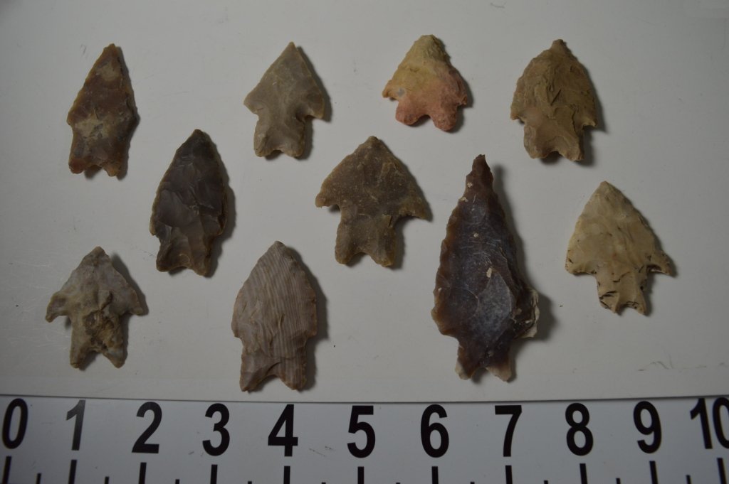 Texas Ancient Arrowheads 10 Points Pedernales