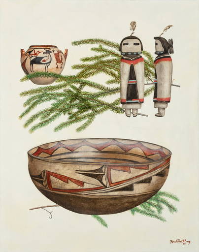 Ford Ruthling, Dough Bowl With Katsinas, 1974
