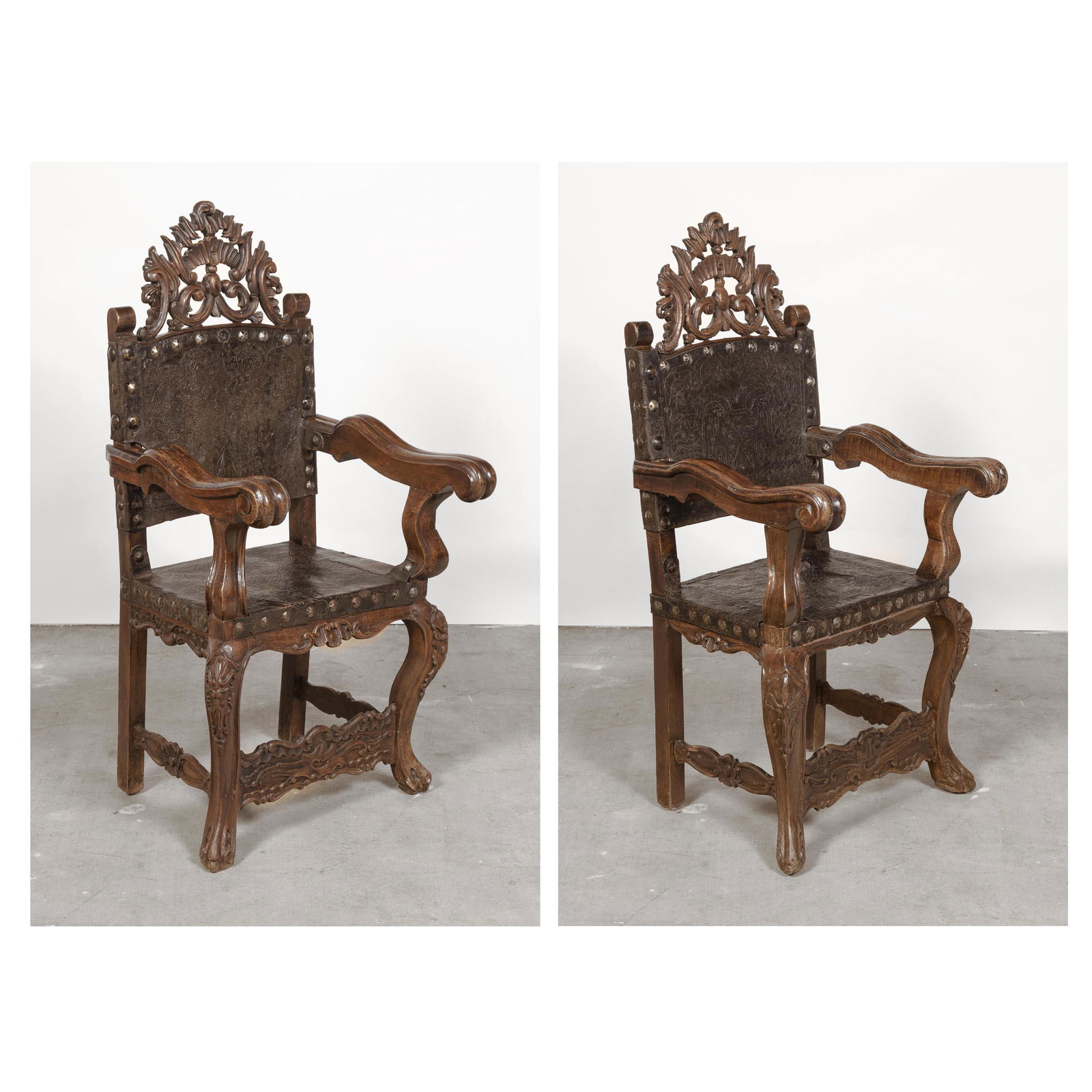 Spanish Colonial, Peru, Pair Of Chairs, 17th-18th Century Auction