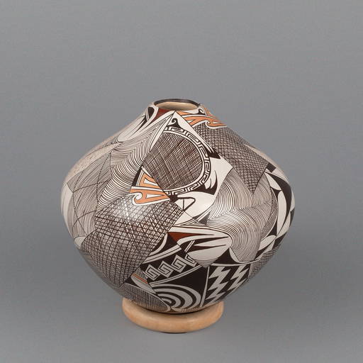 Sylvia Naha, Asymmetrical Geometric Jar With Lizard