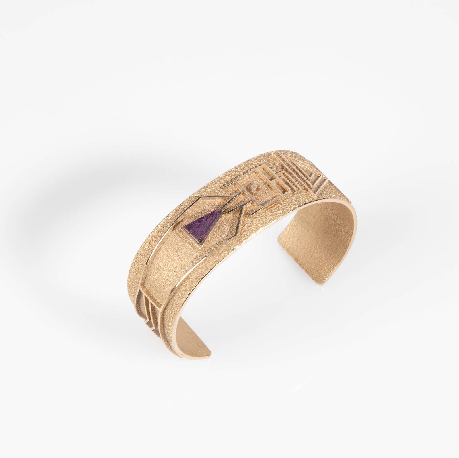 Al Nez, Tufa Cast 14k Gold And Sugilite Yei Bracelet Auction