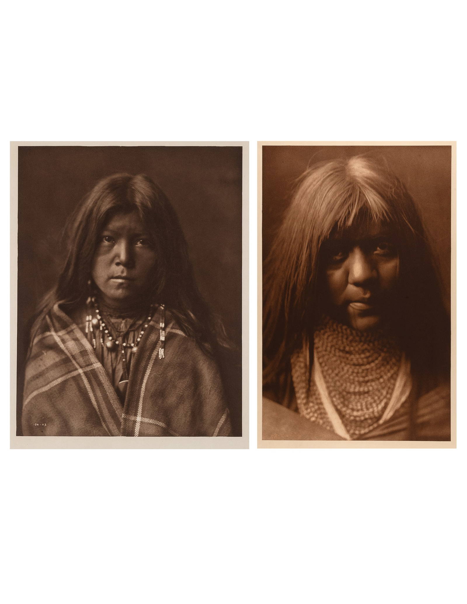 Edward S. Curtis, Female Portrait Pairing: Chideh - Apache, 1903 ...