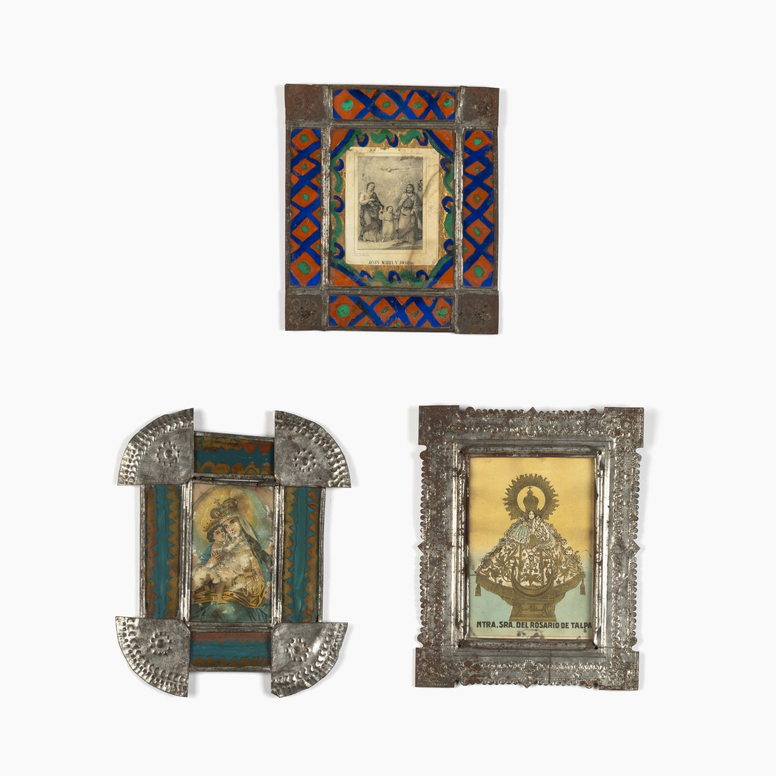 Group Of Three Prints In Tin Frames Auction