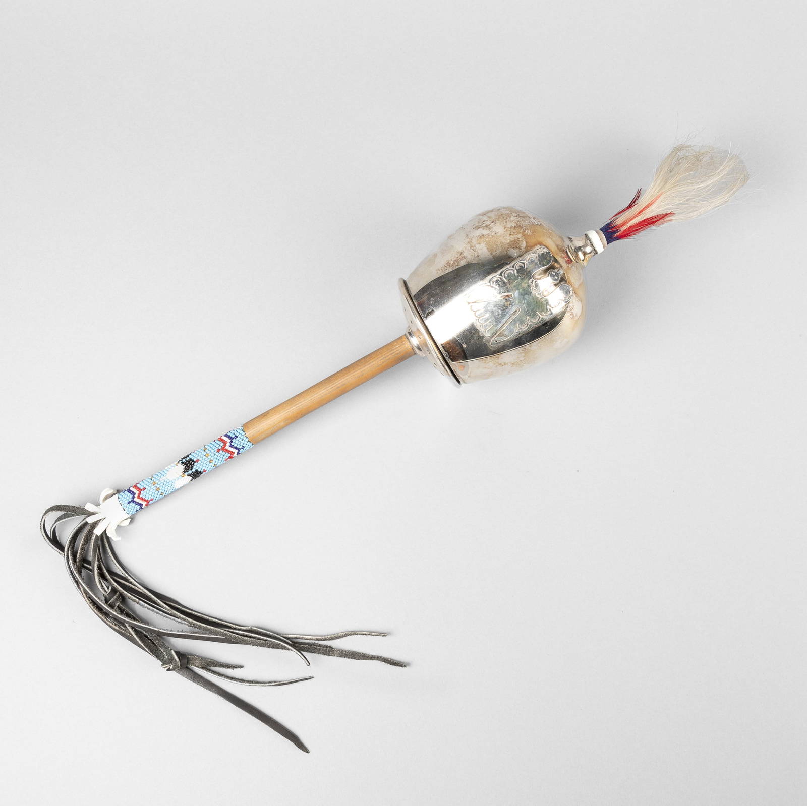 Contemporary Peyote Rattle With Silver Head Auction