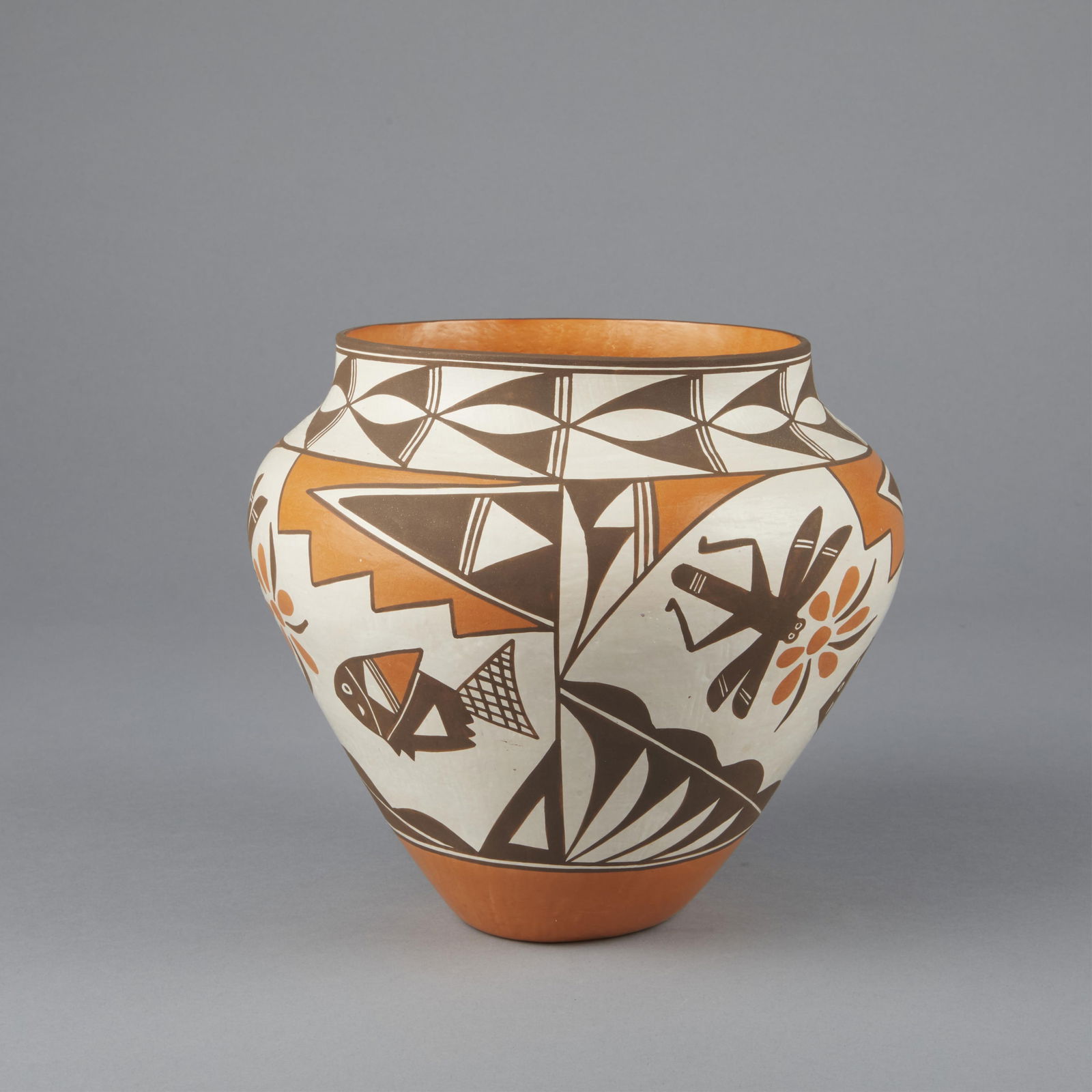 Loretta Joe, Polychrome Jar With Pictorial Designs Auction