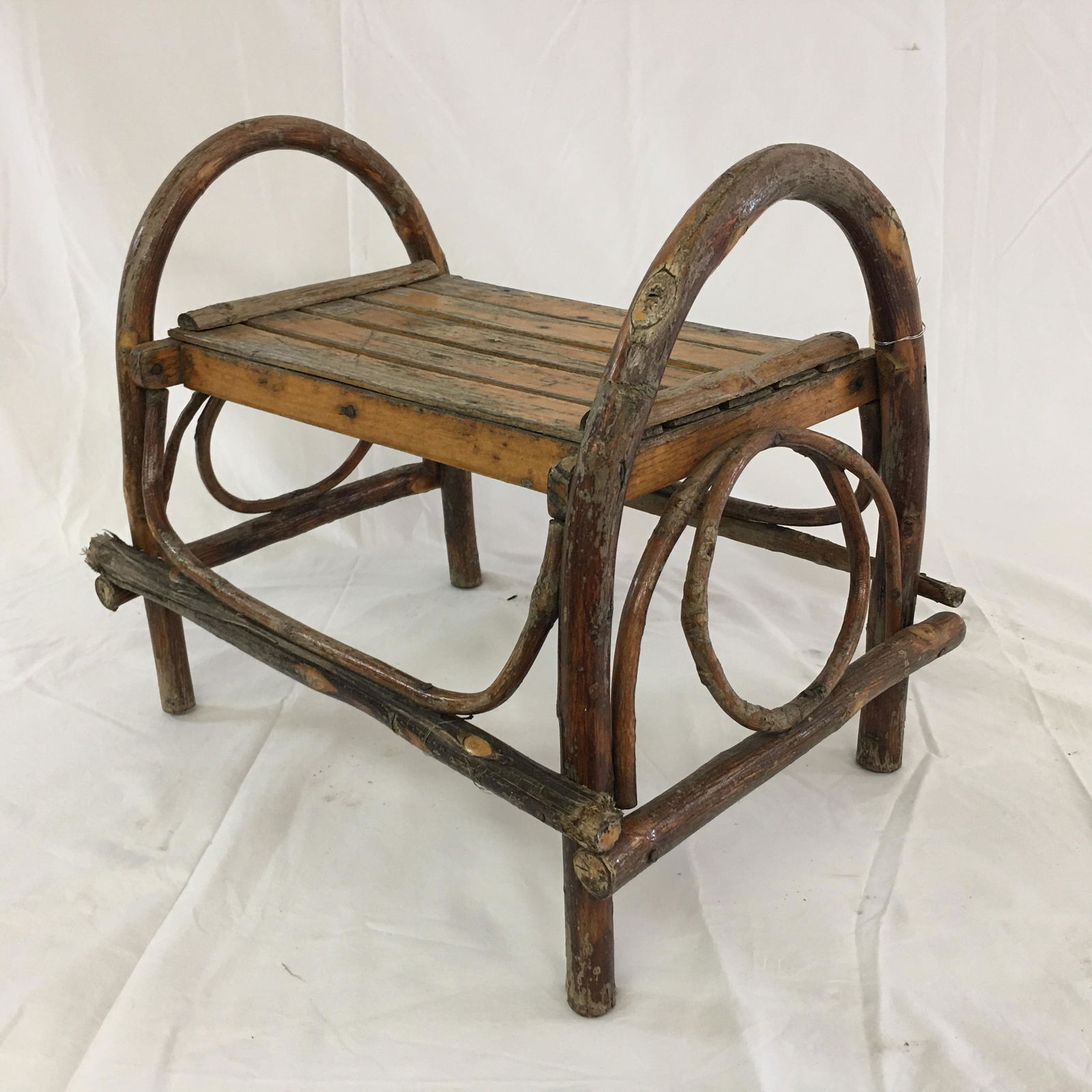 Rustic Hickory Footstool