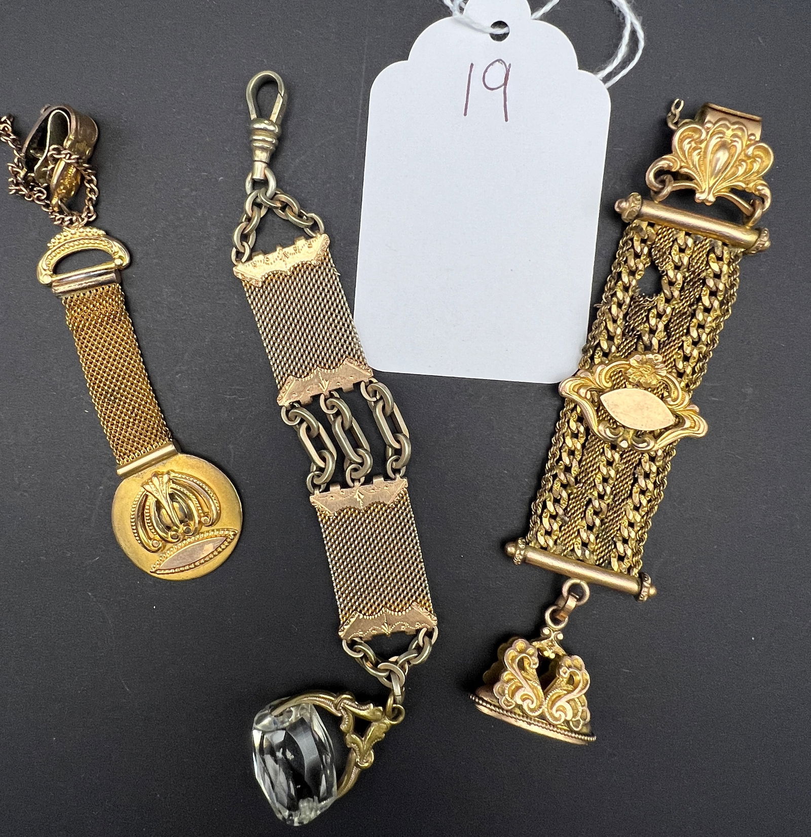 3 Vintage Watch Fobs Auction