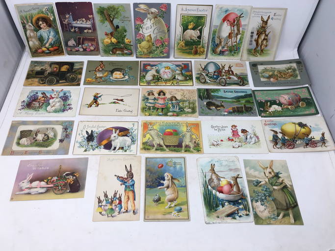 (27) Antique Easter Postcards, Rabbits, Chicks & Eggs