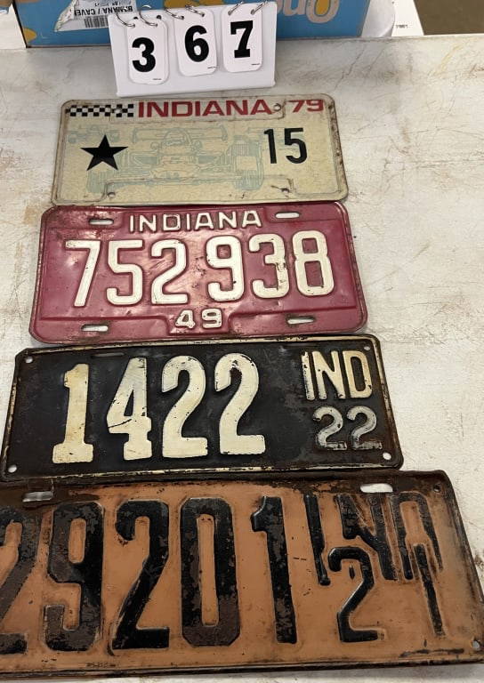 Vintage License Plates: Indiana 1921, Indiana 1922, Indiana 1949 ...