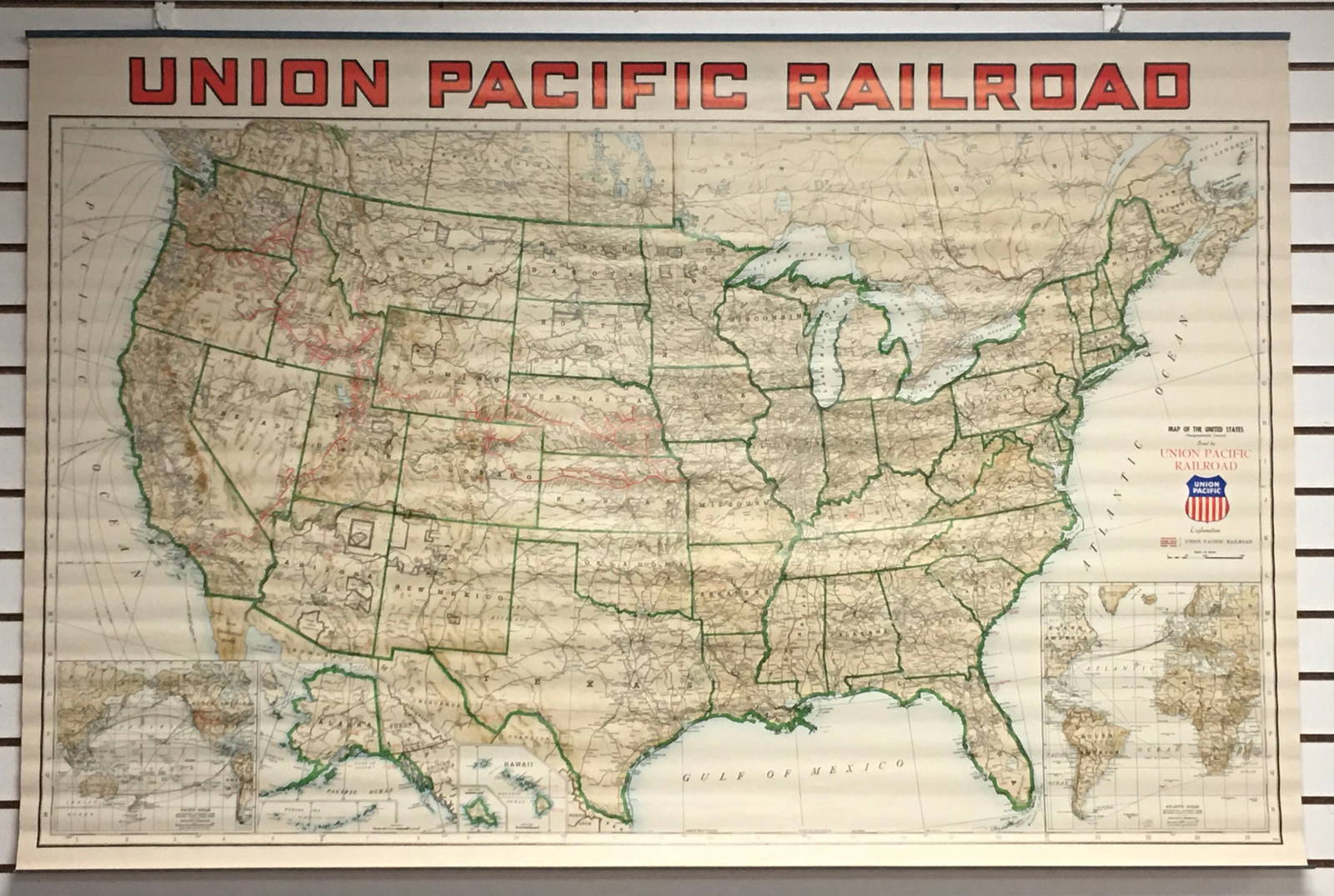 Union Pacific Railroad System Map Auction