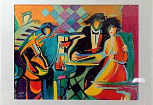 Authentic Serigraph "the Jazz Club" Philip Maxwell