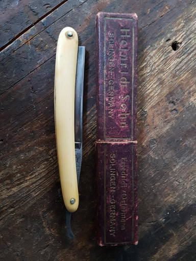 H Boker & Co French Ivory Straight Razor In Box