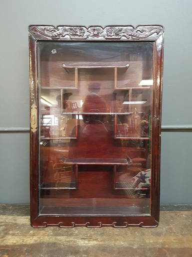 Antique Chinese Rosewood Netsuke Display Cabinet