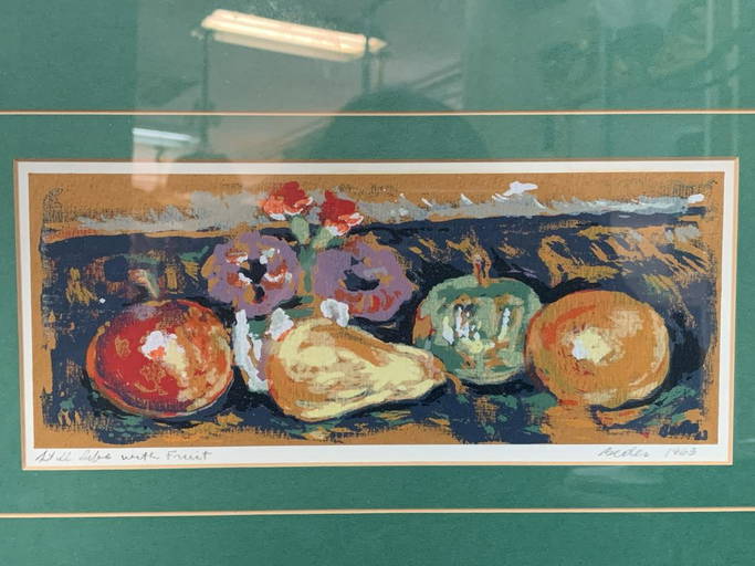 Jack Beder, Mixed Media, Still Life With Fruit