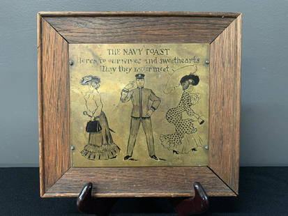 1902 George Rutledge Arts And Crafts Etching In Brass