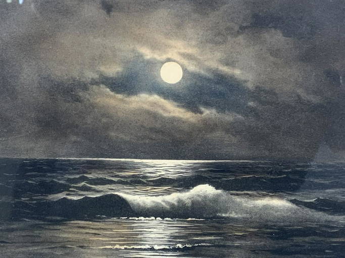 David John Gue, Print, Moonlit Seascape