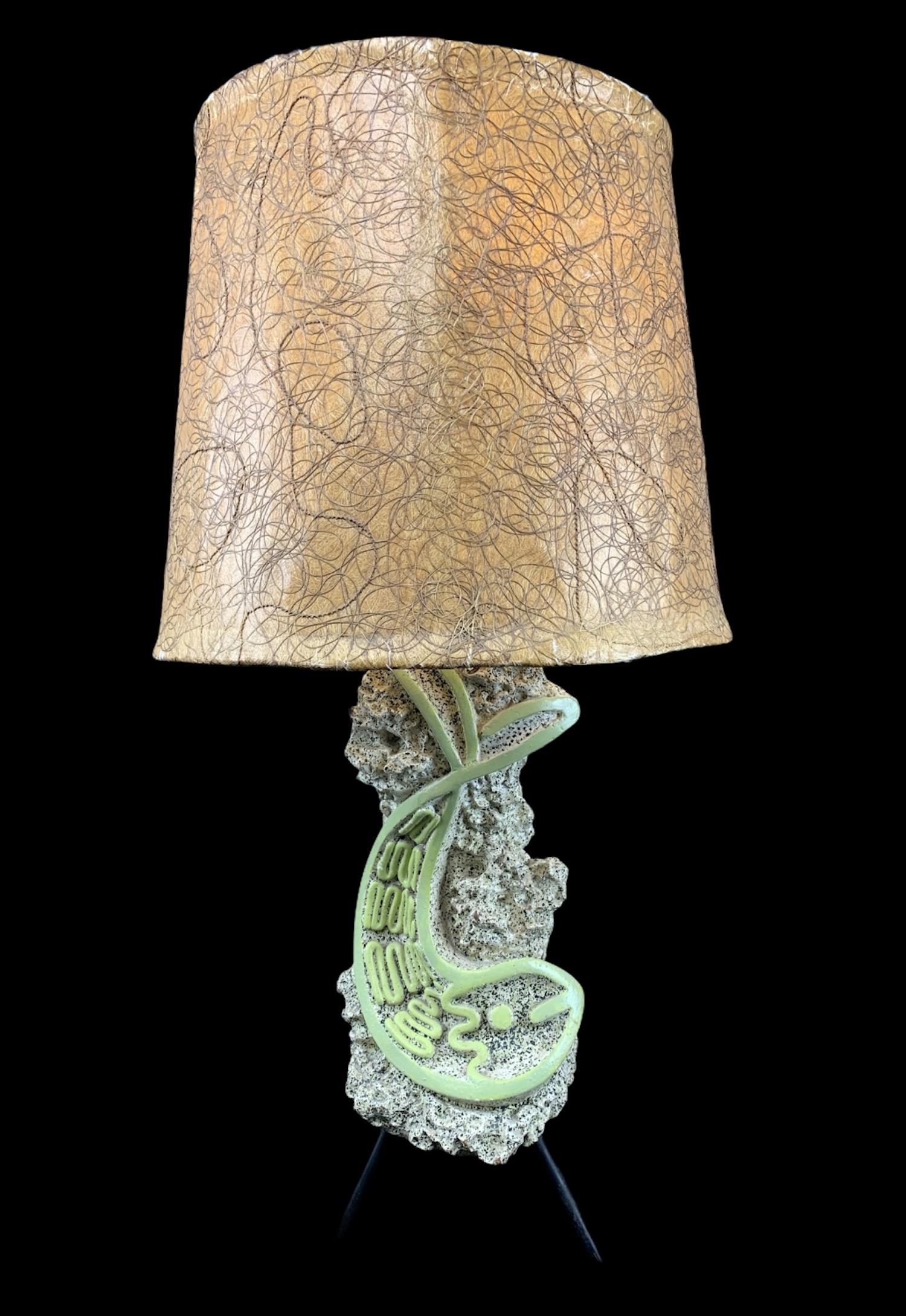 Mcm 1950s Reglor Spawn Fish Chalk Ware Lamp