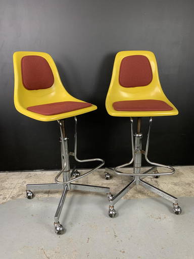 Pair Mid Century Modern Eames Style Bar Stools - Sep 25, 2021 ...