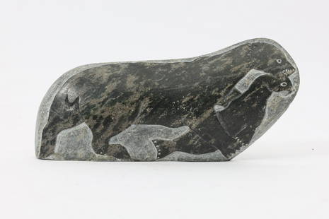 4 Inuit Soapstone Carved Animals