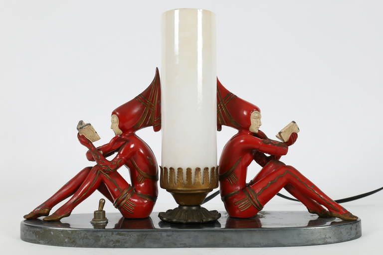 Art Deco J.b. Hirsch Gerdago Pixie Figural Lamp