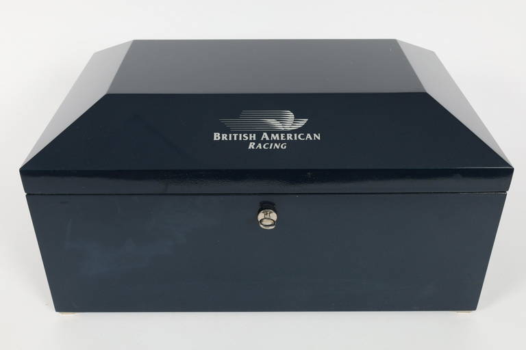 British American Racing Large Wooden Cigar Humidor