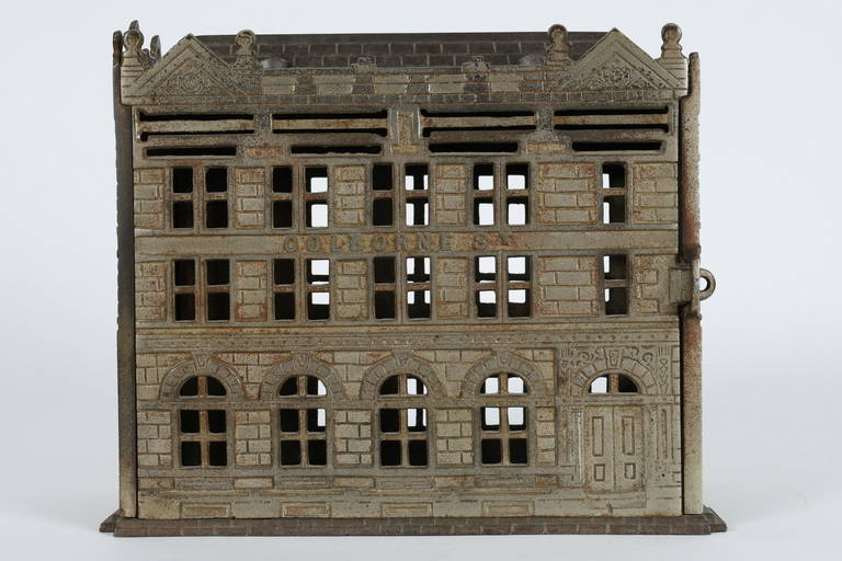 Rare Antique Cast Iron Traders Bank Toronto 1891