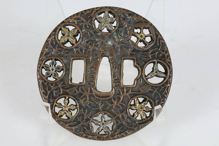 Signed Japanese Mixed Metal Tsuba Roundels