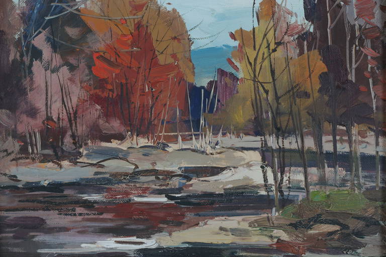 Gordon Geza Marich Oil On Board Fall Landscape
