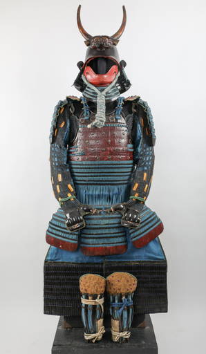 Edo Period Japanese Samurai Armour Blue Lacing