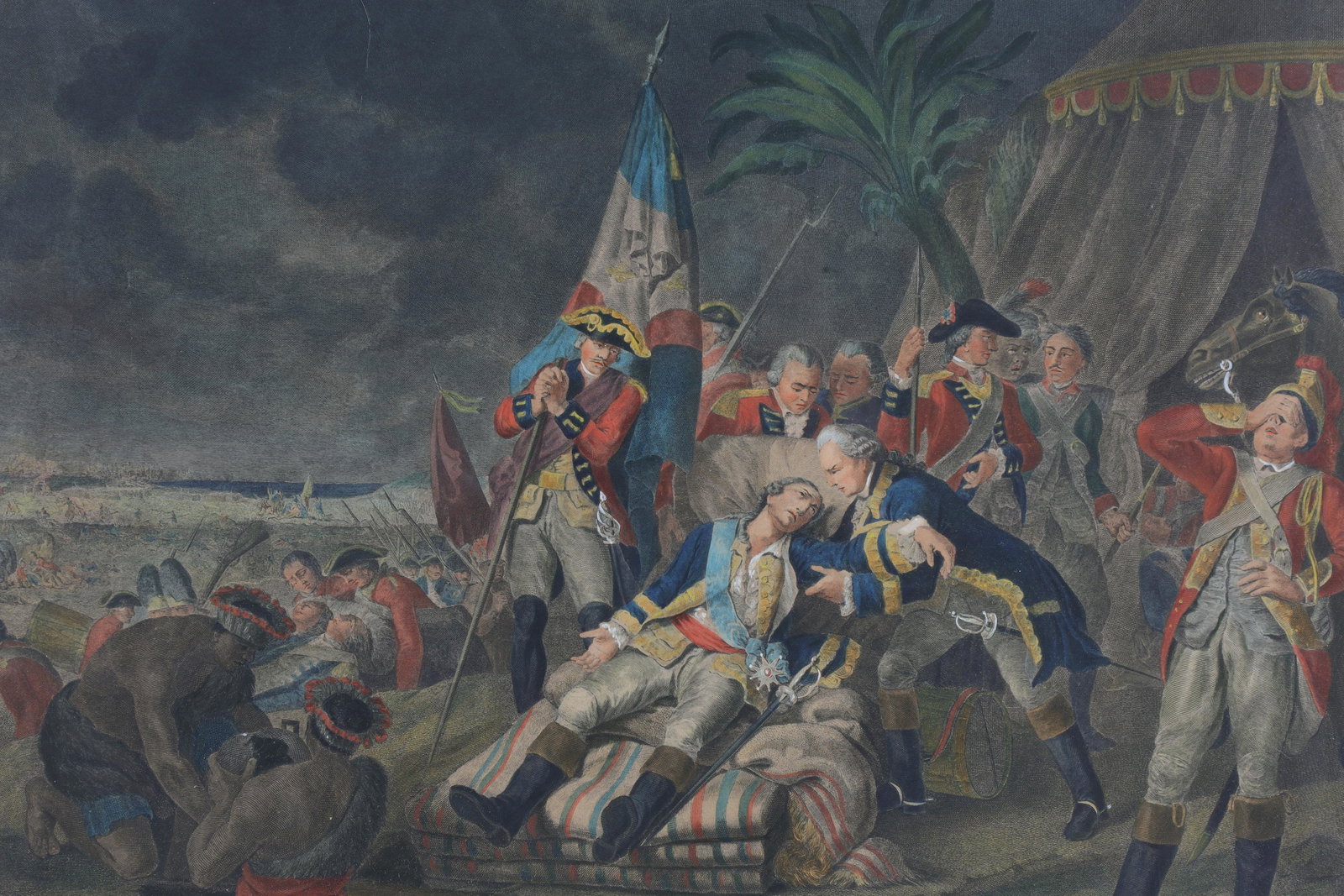 Engraving G. Chevillet The Death Of Montcalm 1759