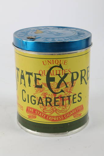 Vintage State Express Cigarettes 555 Round Tin