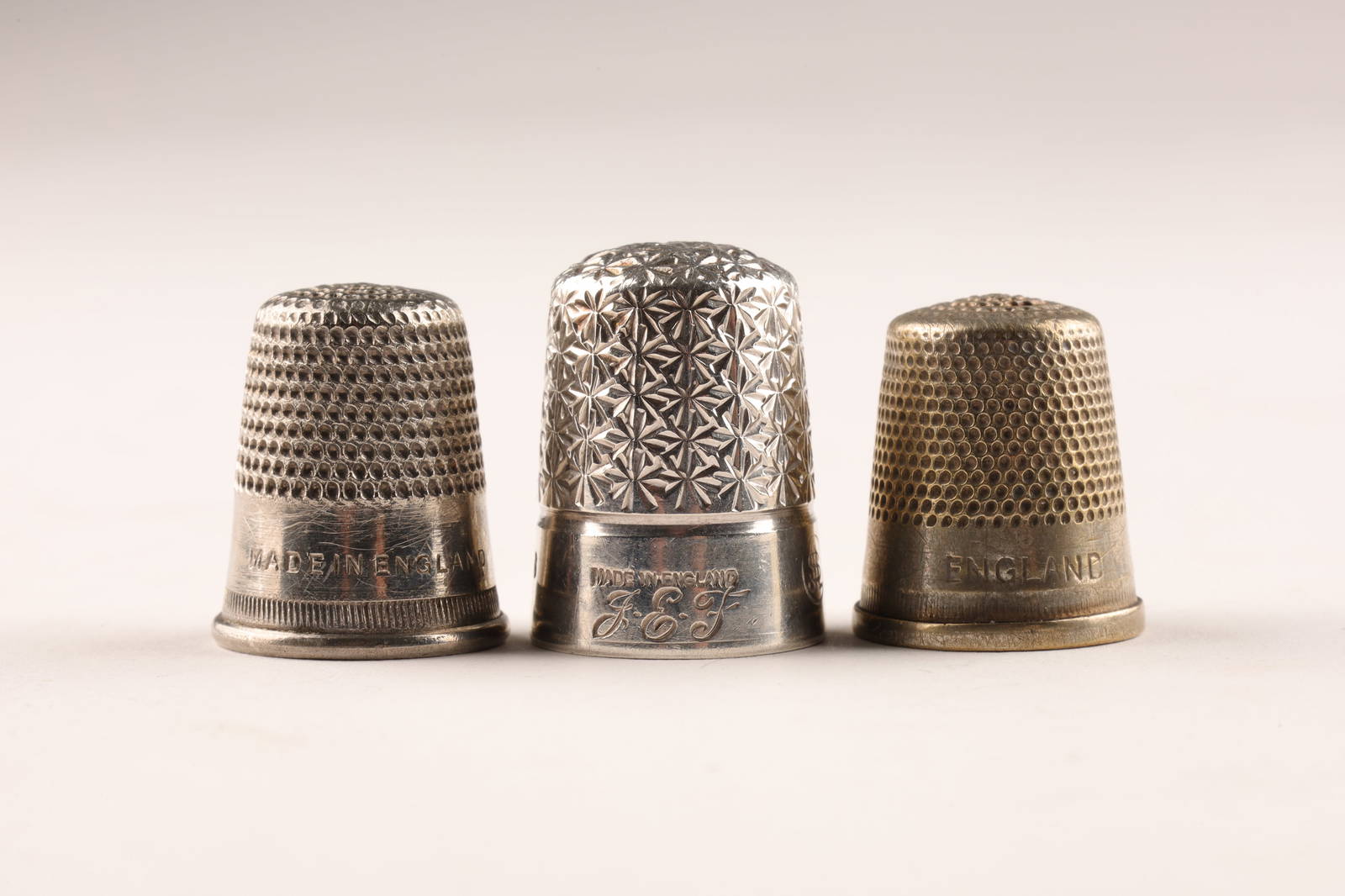 Collection Of Vintage England Silver Thimbles Auction