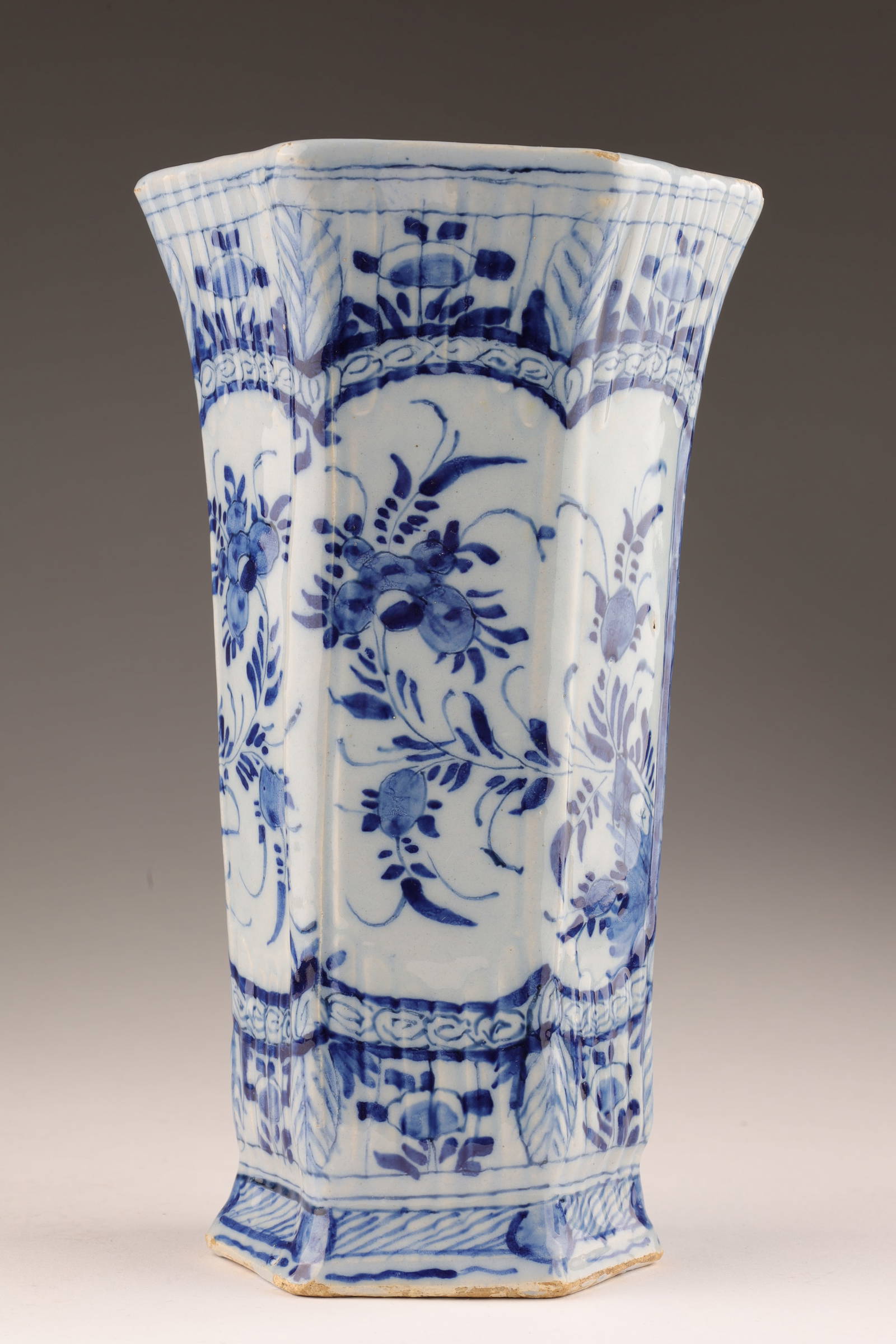 Antique Delft Blue And White Vase Marked Auction