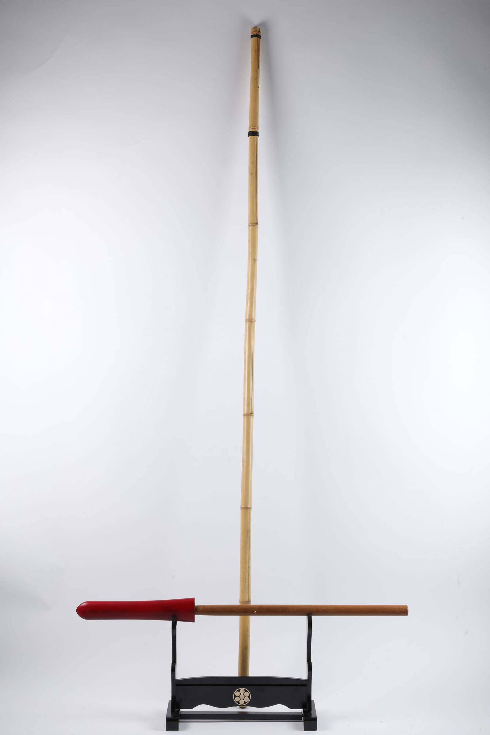 Antique Japanese Samurai Yari Spear, Bamboo Pole Auction