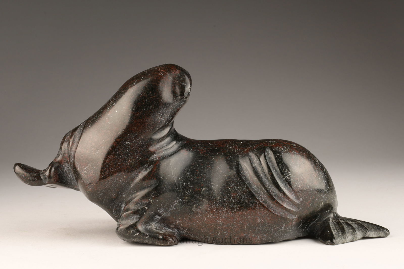Inuit Carved Soapstone Walrus Figure Auction