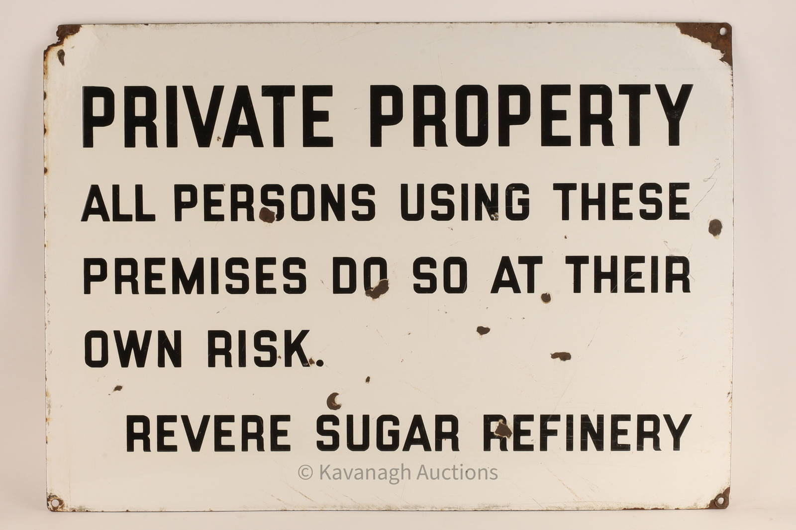 Antique American Private Property Warning Sign Auction
